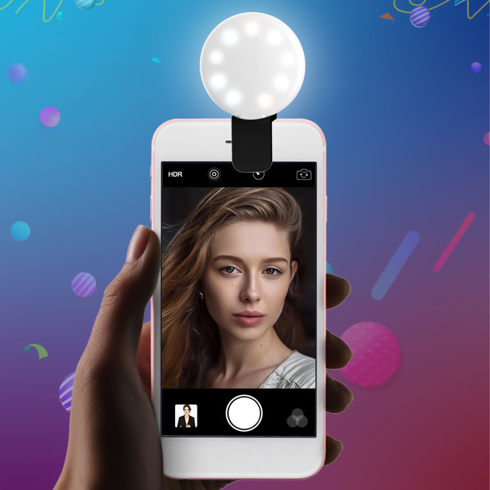 Walmart Selfie Light for Phone - Clip-On LED, 3 Modes, USB Rechargeable ...