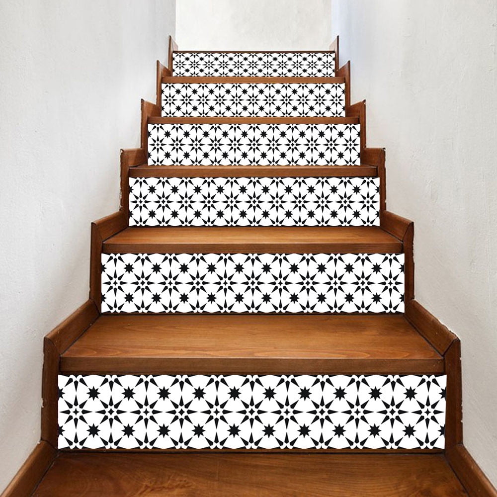 Lingouzi Staircase Stair Riser Floor Sticker DIY Wall Decal (6 Count ...