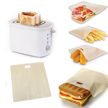 Planit Toastabags Twin Pack, Grilled Cheese Toaster Bags, Reusable 50 ...