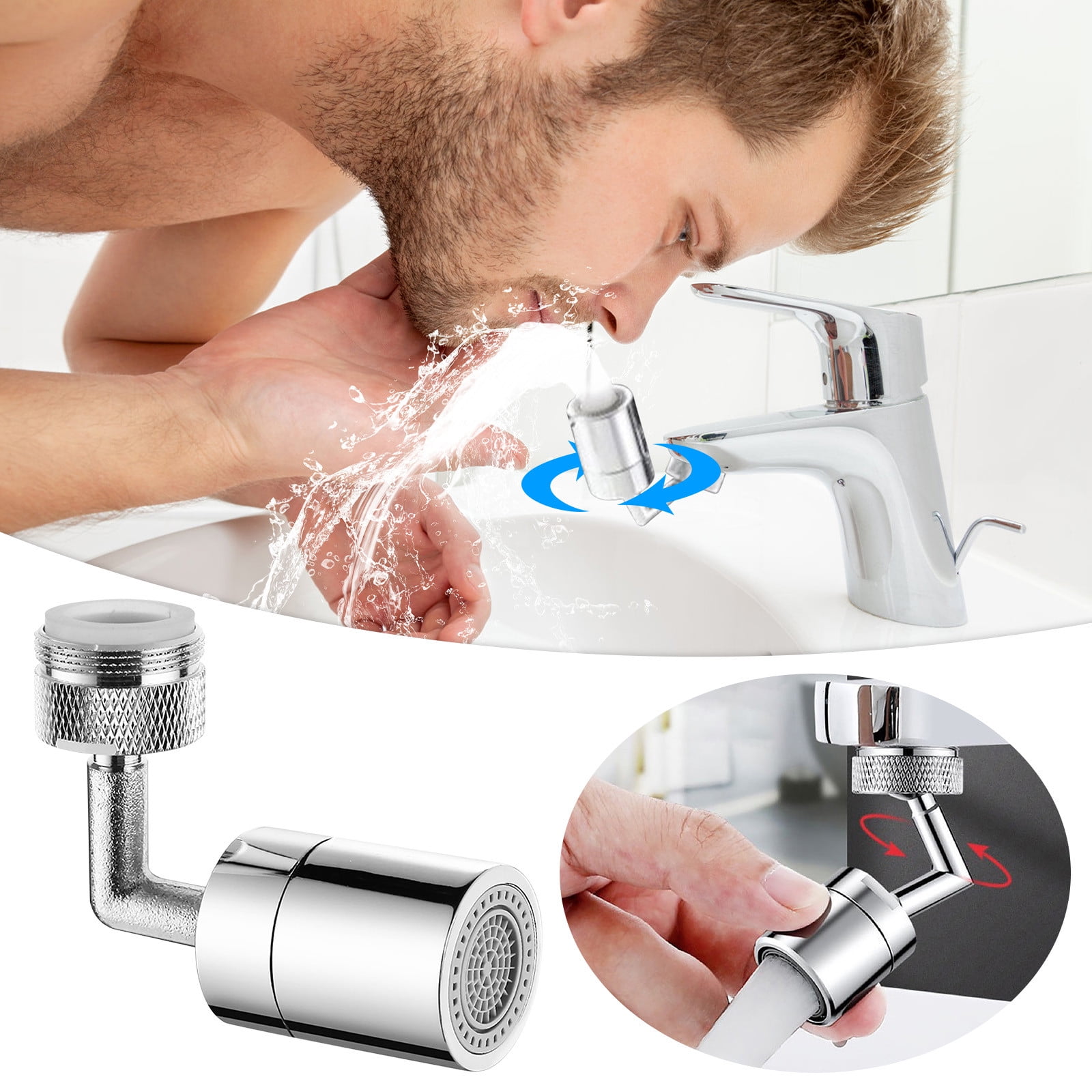 Lingouzi Universal Rotating Faucet 720 Degree Universal Splash Filter