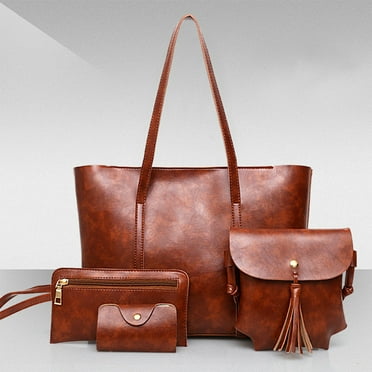 XB Checkered Handbags Set for Women Faux Leather Tote Satchel Bags with ...