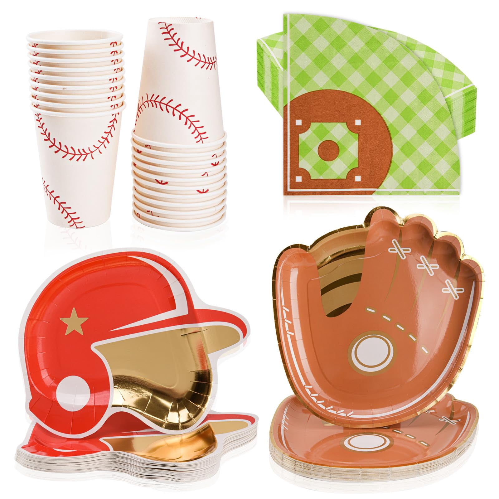 Lingringdcy 125 Pieces Baseball STF9 Party Decoration Tableware Set ...