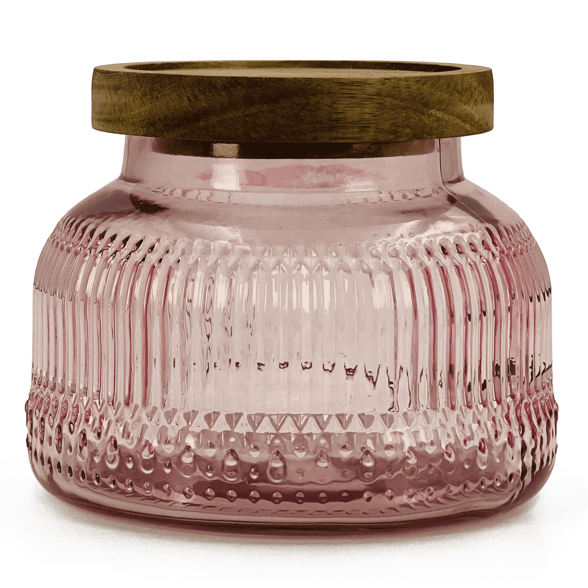 Lingshine 40 oz Decorative Glass Jars with Airtight Wooden Lids - Pink ...