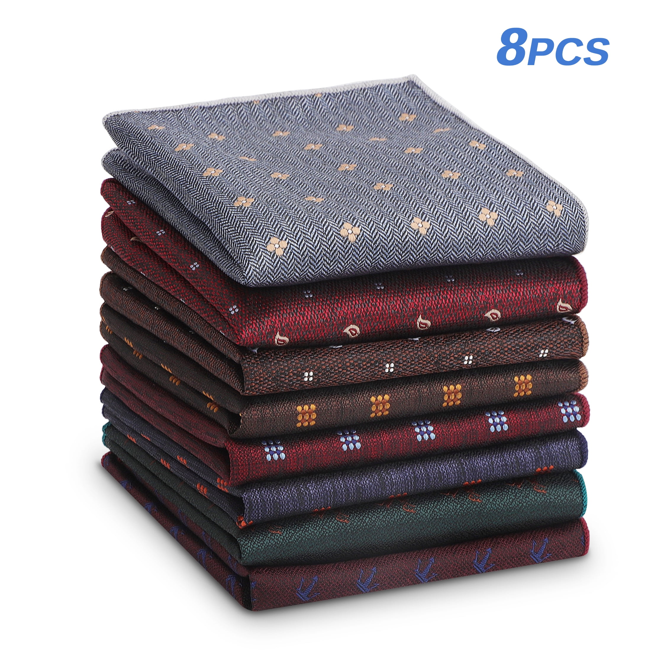 Lingsida 8pcs Handkerchiefs for Men, Paisley Pattern Hankies, 9x9 ...