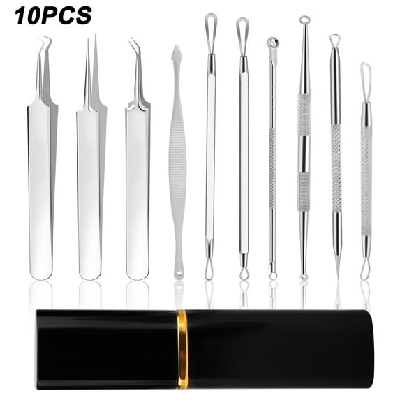 Lingsida Pimple Popper Tool Kit, 12pcs Stainless Steel Blackhead ...