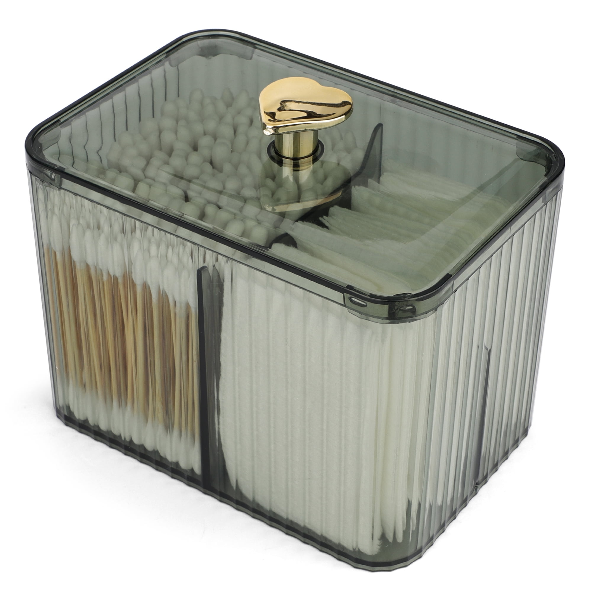 Lingsida Qtip Cotton Ball Holder Dispenser, Clear Apothecary Jar Home ...