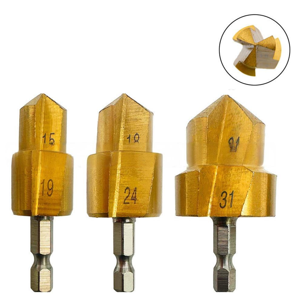 Lingsun ??3Pcs PPR Lifting Stepped Drill Bit Hexagon Shank Water Pipe ...