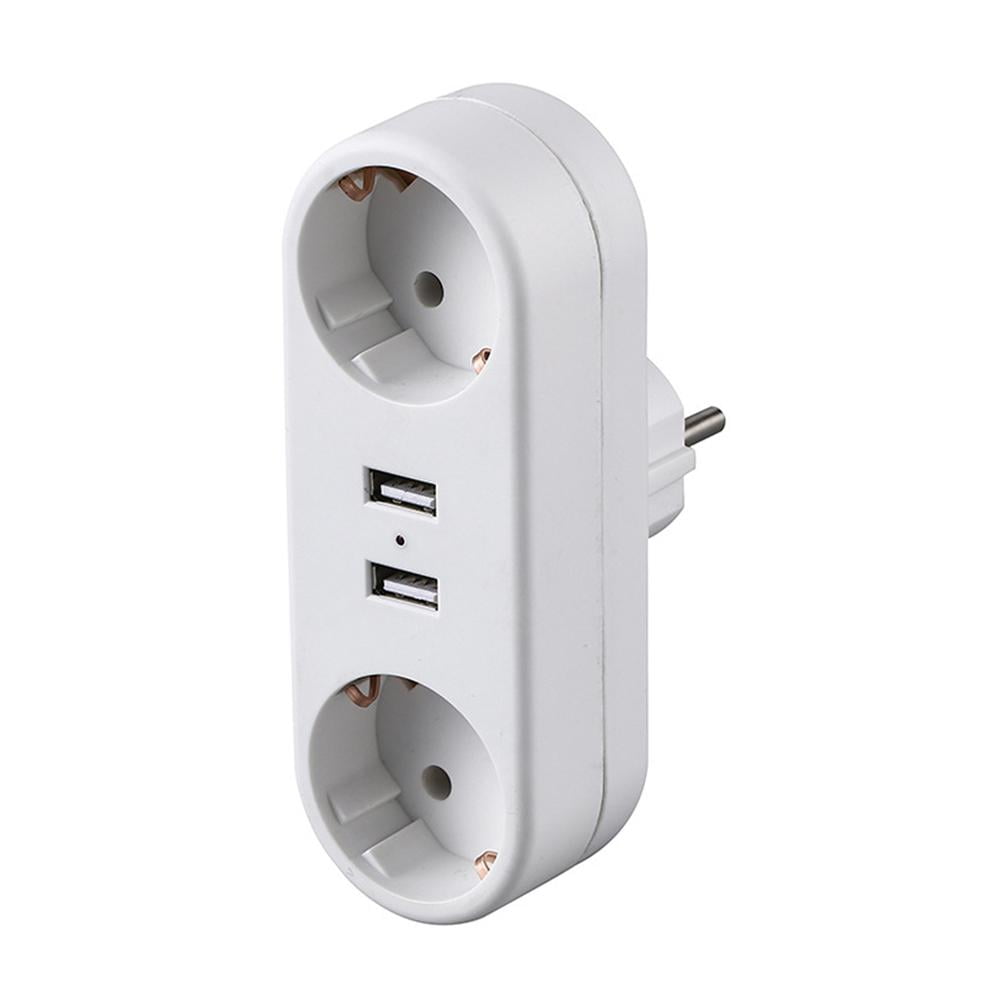 Lingsun EU Ground Wall Socket Adapter Plug Extension Power Outlet ...