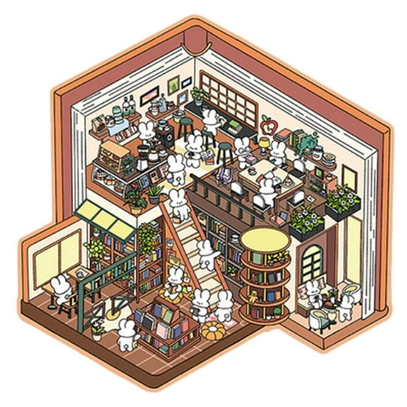 Lingsun Forest Party 3D Cabin Scene DIY Stier Landse Stier Pasting ...