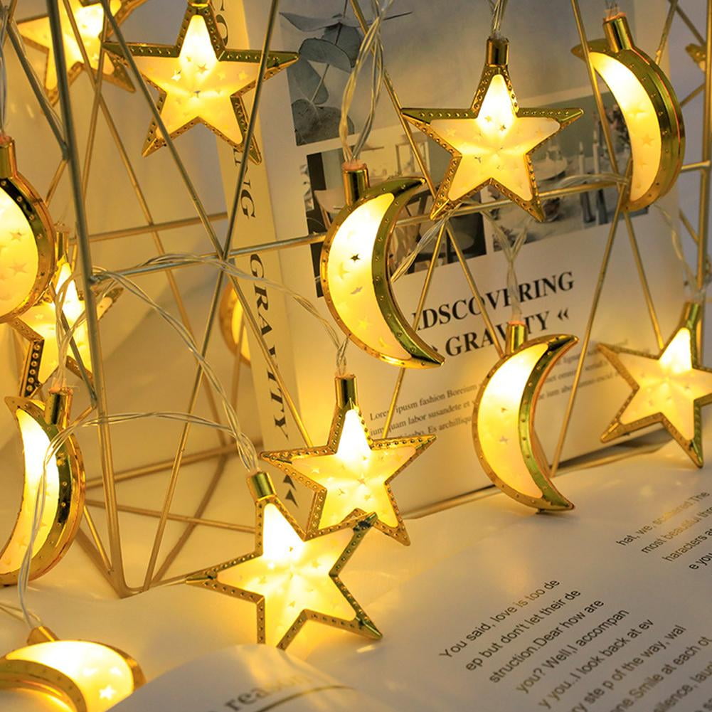 Lingsun Ramadan Decoration 2025 Lighted Birch Trees Star Moon String ...