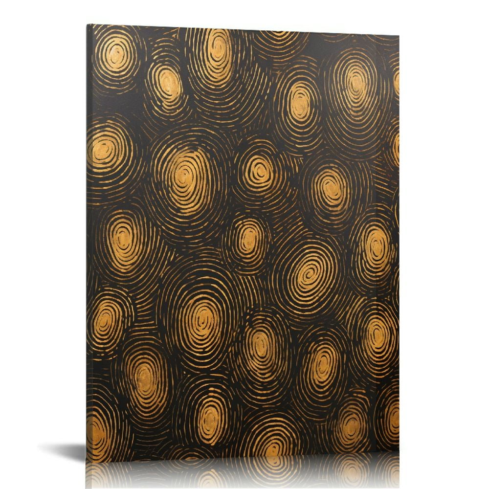 Lingy Abstract Black and Gold Wall Art Gold Foil Canvas Painting Black ...
