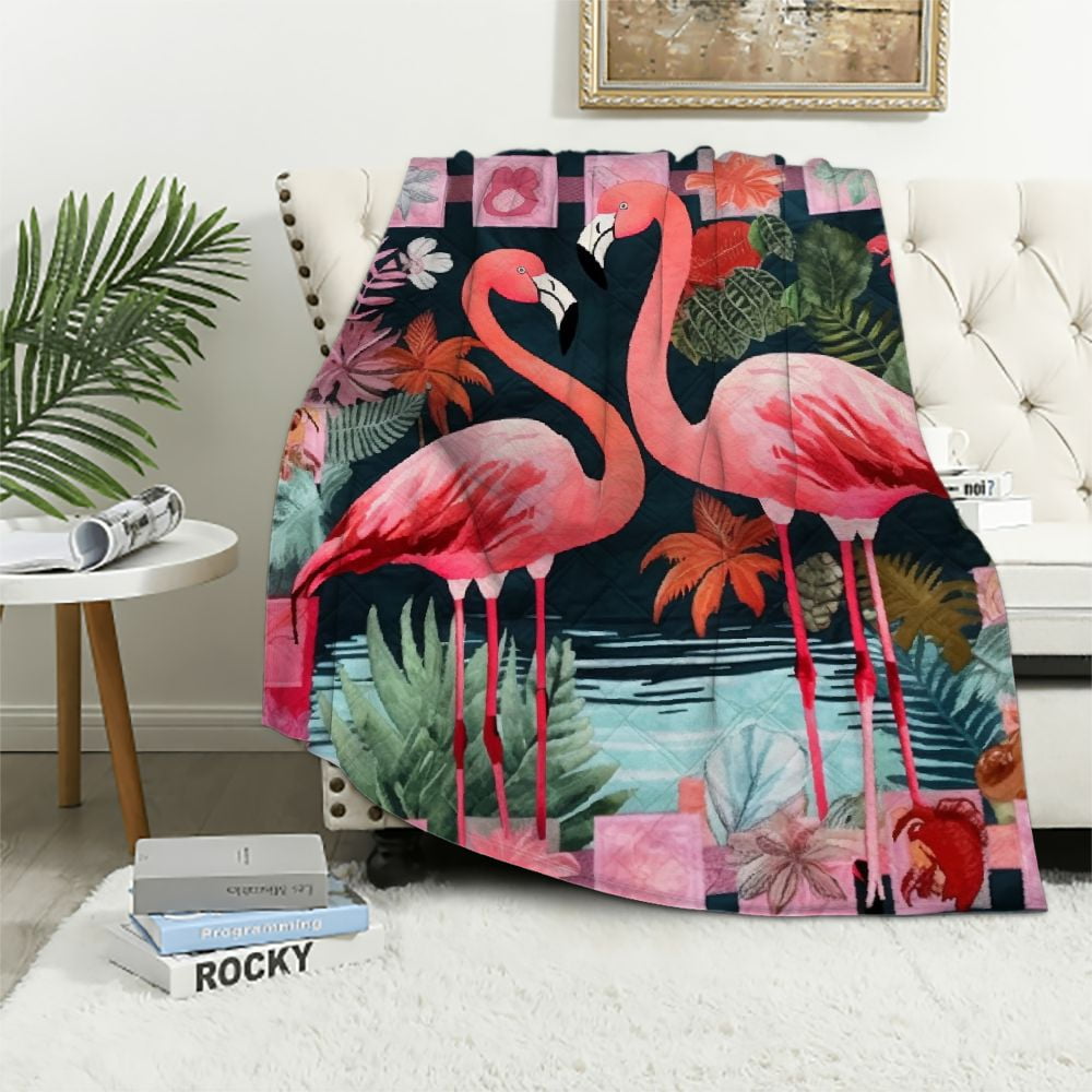 Lingy Flamingo Throw Blanket for Adults Kids Warm Super Soft Cozy Micro ...