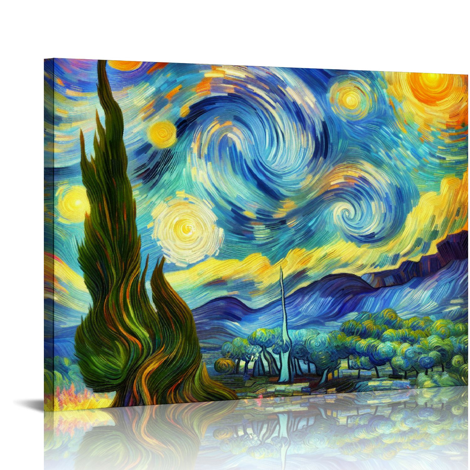 Lingy Framed Wall Art Cypresses Classic Giclee Canvas Prints by Van ...
