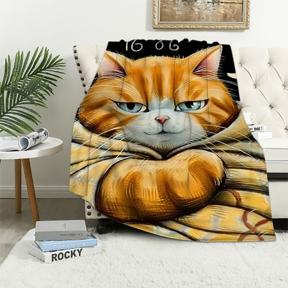 Lingy Funny Cat Blanket for Girls Women Cat Gifts for Cat Lover Ultra ...