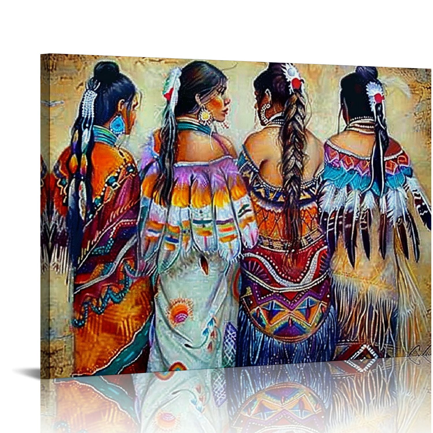 Lingy Indian Woman Wall Art Canvas Prints, Retro , Native American ...