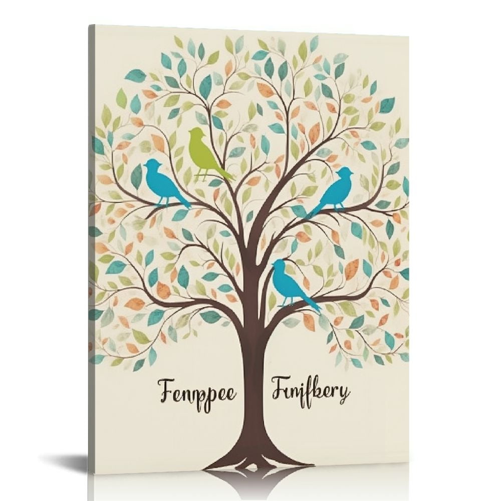 Lingy Inspirational Canvas Tree Art Verse - Family is What Happens When ...