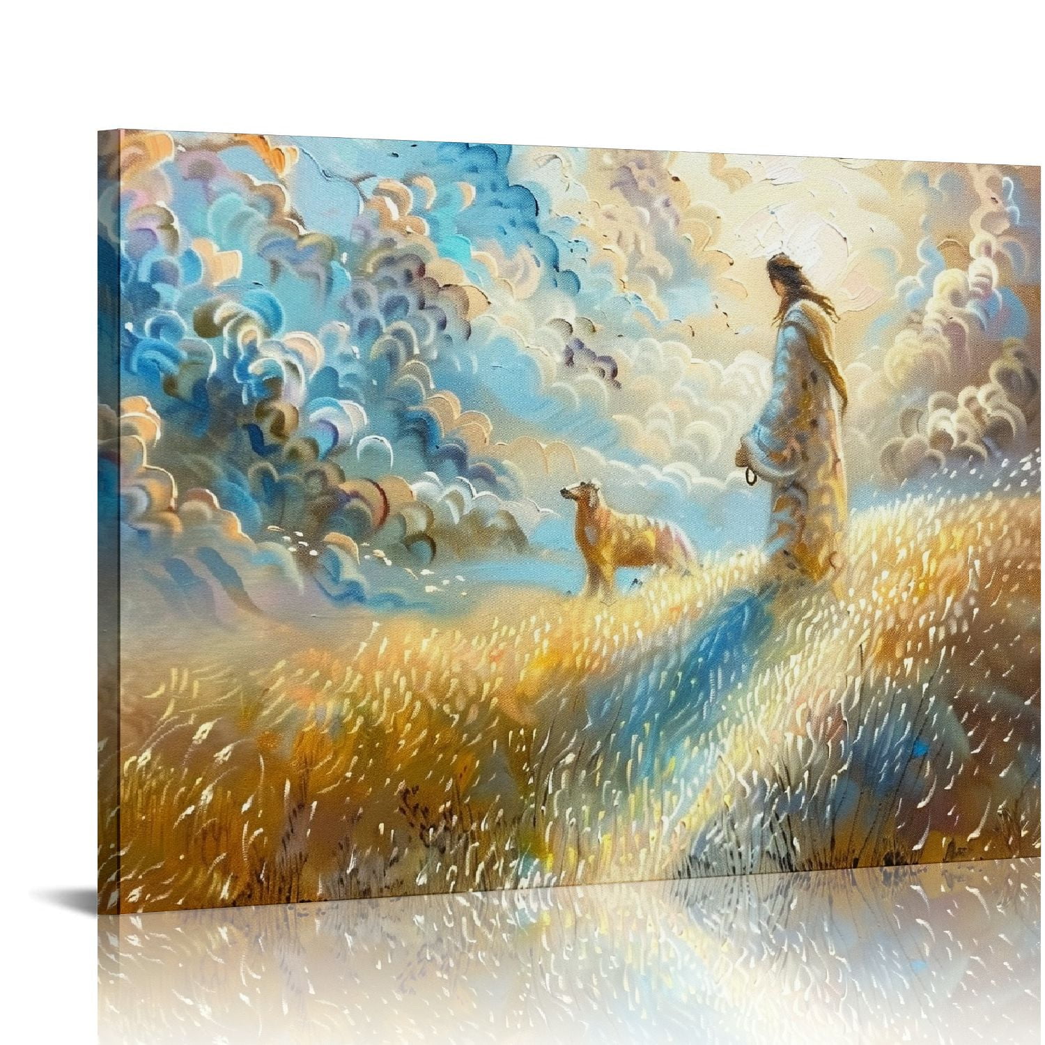 Lingy Jesus Lamb Wall Art Painting Set of One Christian Scripture Wall ...