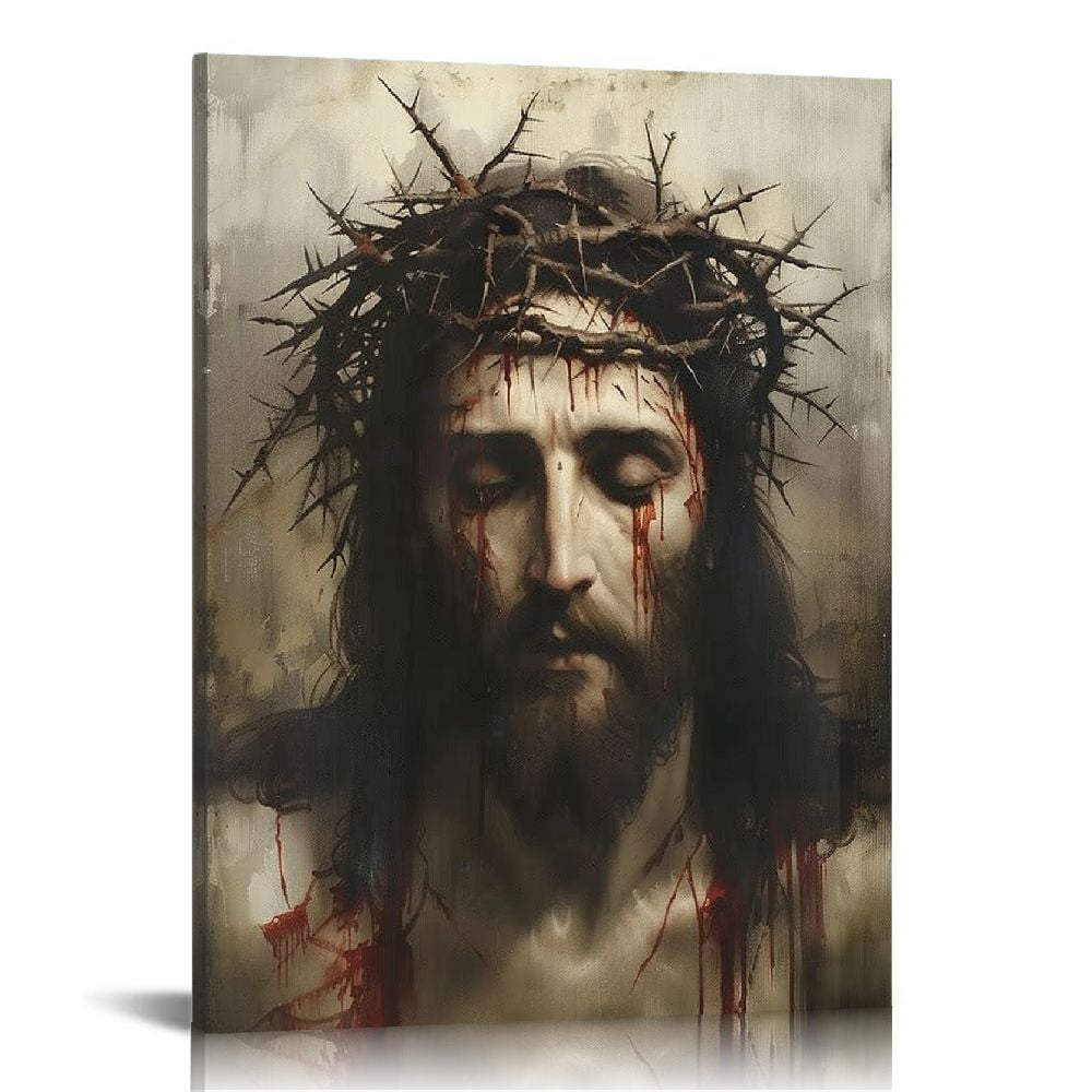 Lingy Jesus Poster Persecution Crown of Thorns Canvas Wall Art Christ ...