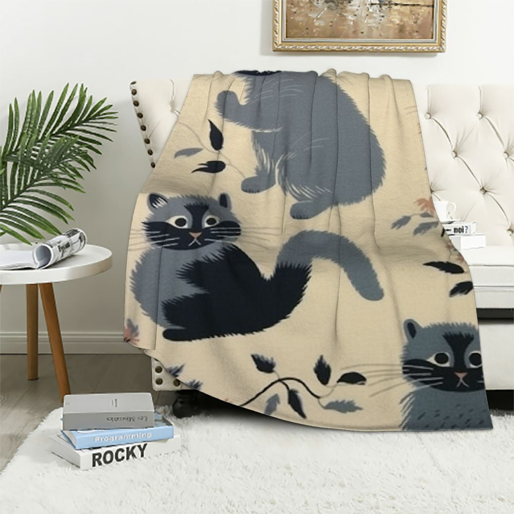 Lingy Leo & Tiger Cozy Friends Blanket | Cute Fluffy Cats Design ...