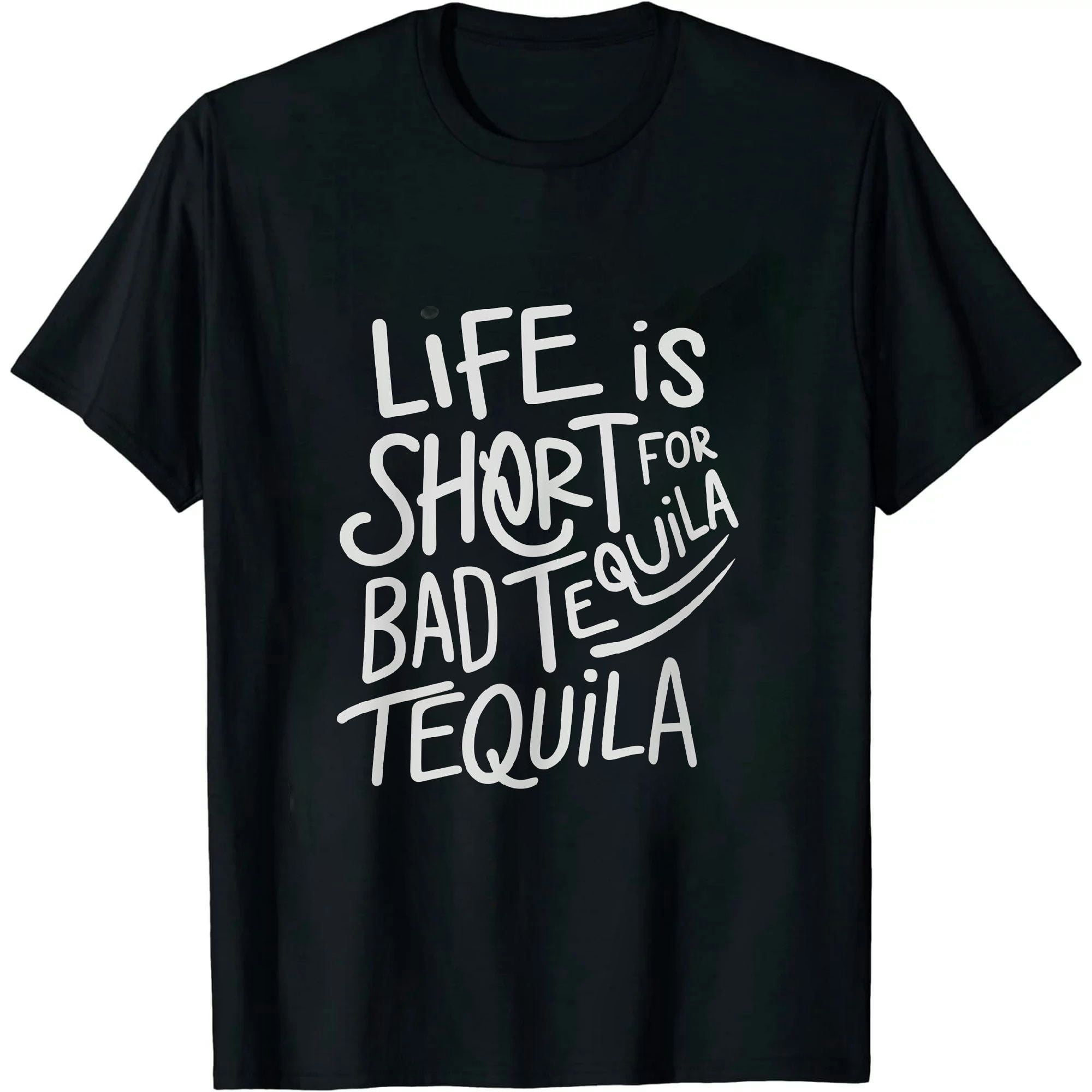 Lingy Life is Short for Bad Tequila Fun Agave Alcohol Cocktail T-Shirt ...
