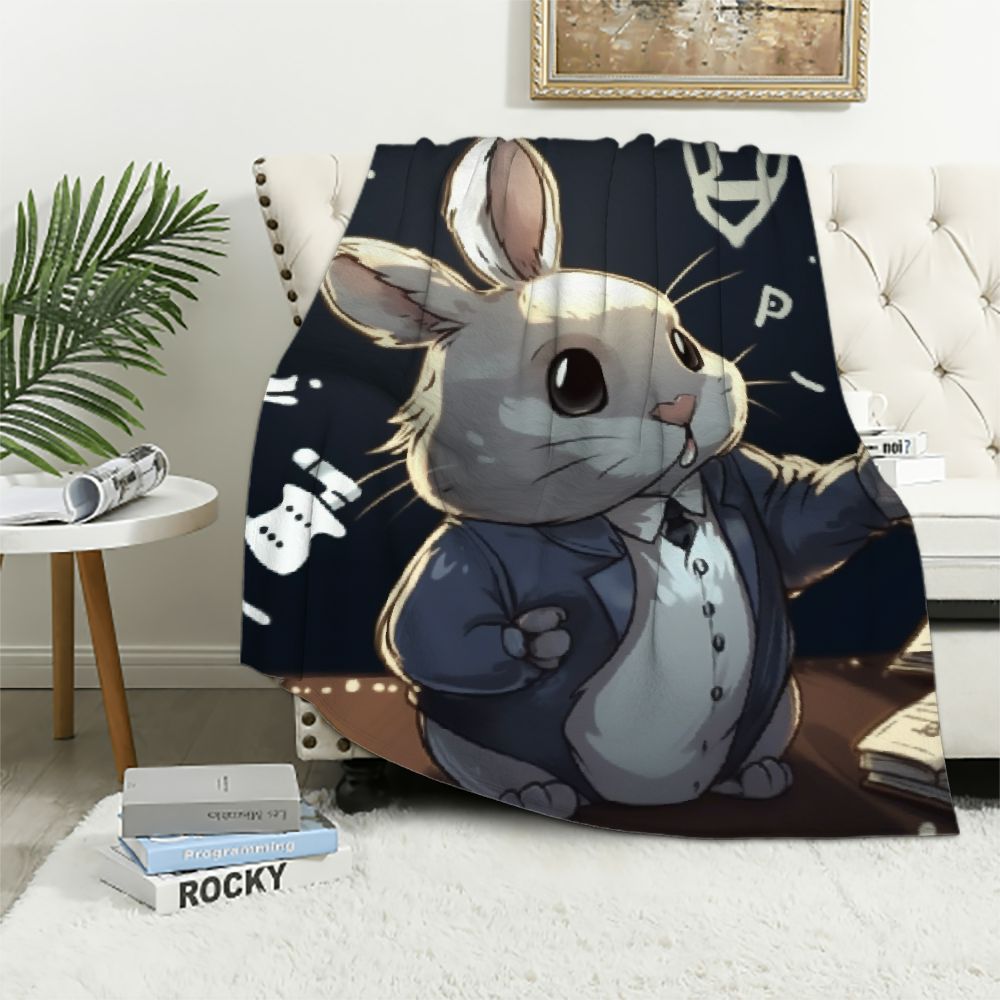 Lingy Lovely Fat Rabbit Blanket Lightweight Flannel Throw Blanket Bunny ...
