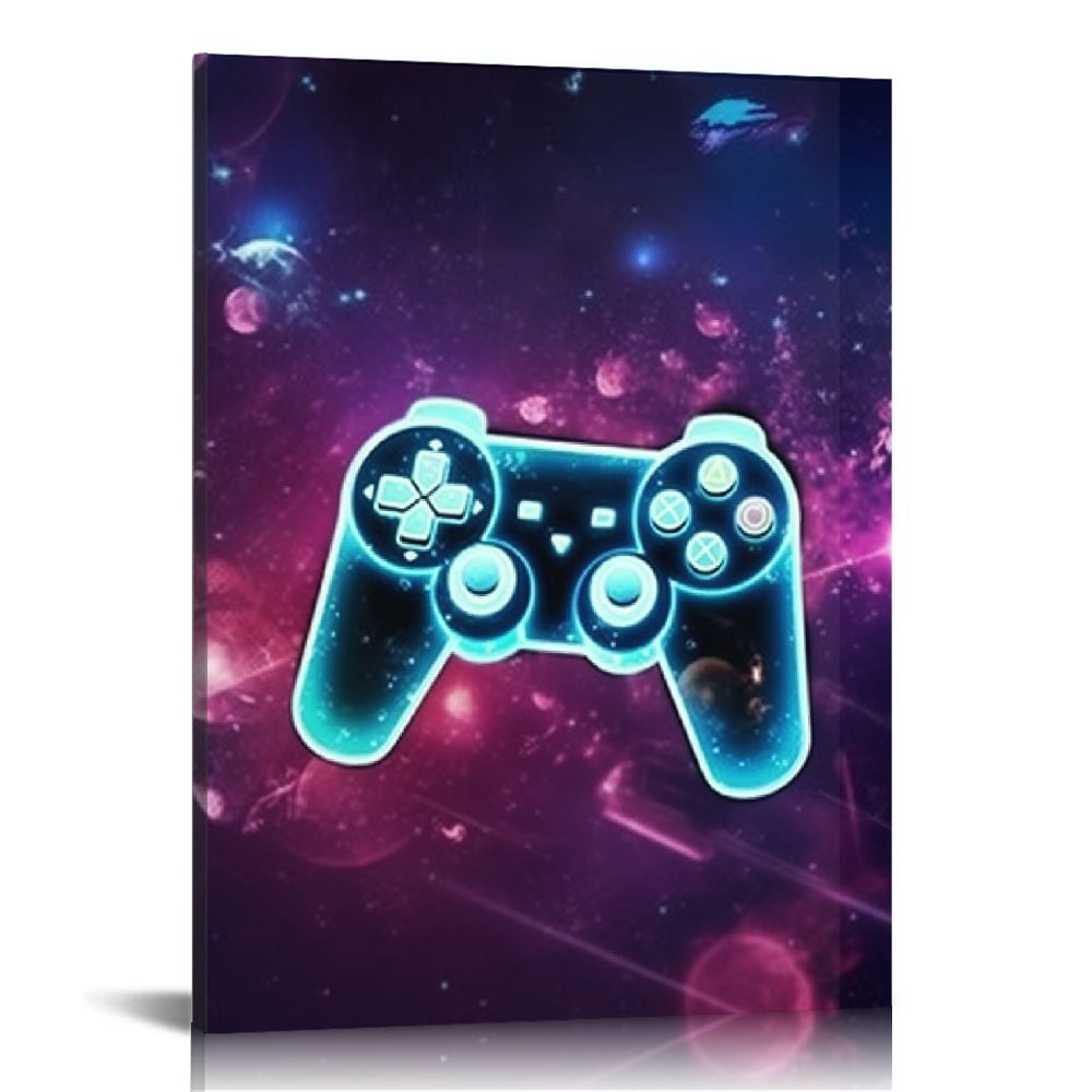 Lingy NEW VERSION Video Gamer Room Wall Art Decor Framed Gaming Canvas ...