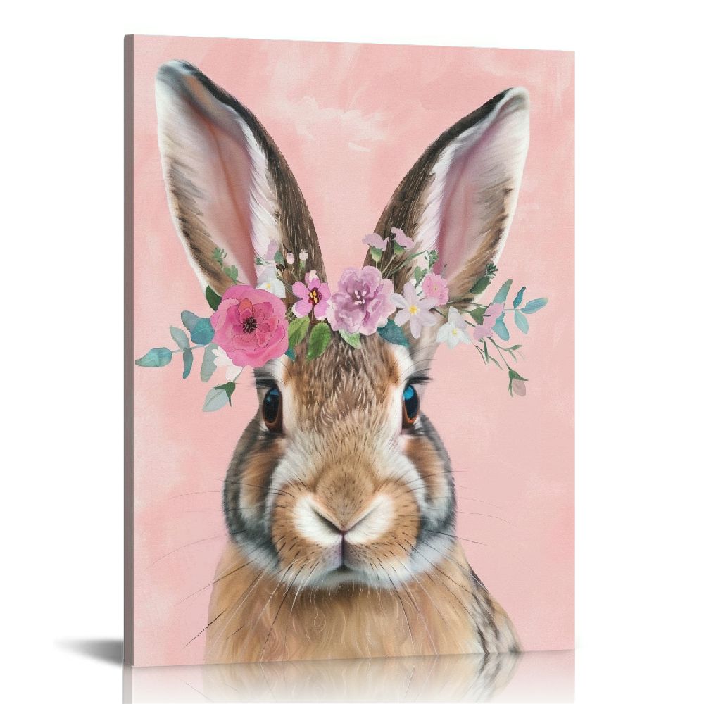 Lingy Pink Easter Bunny Rabbit Wall Art Print,Bunny Nursery Prints Girl ...