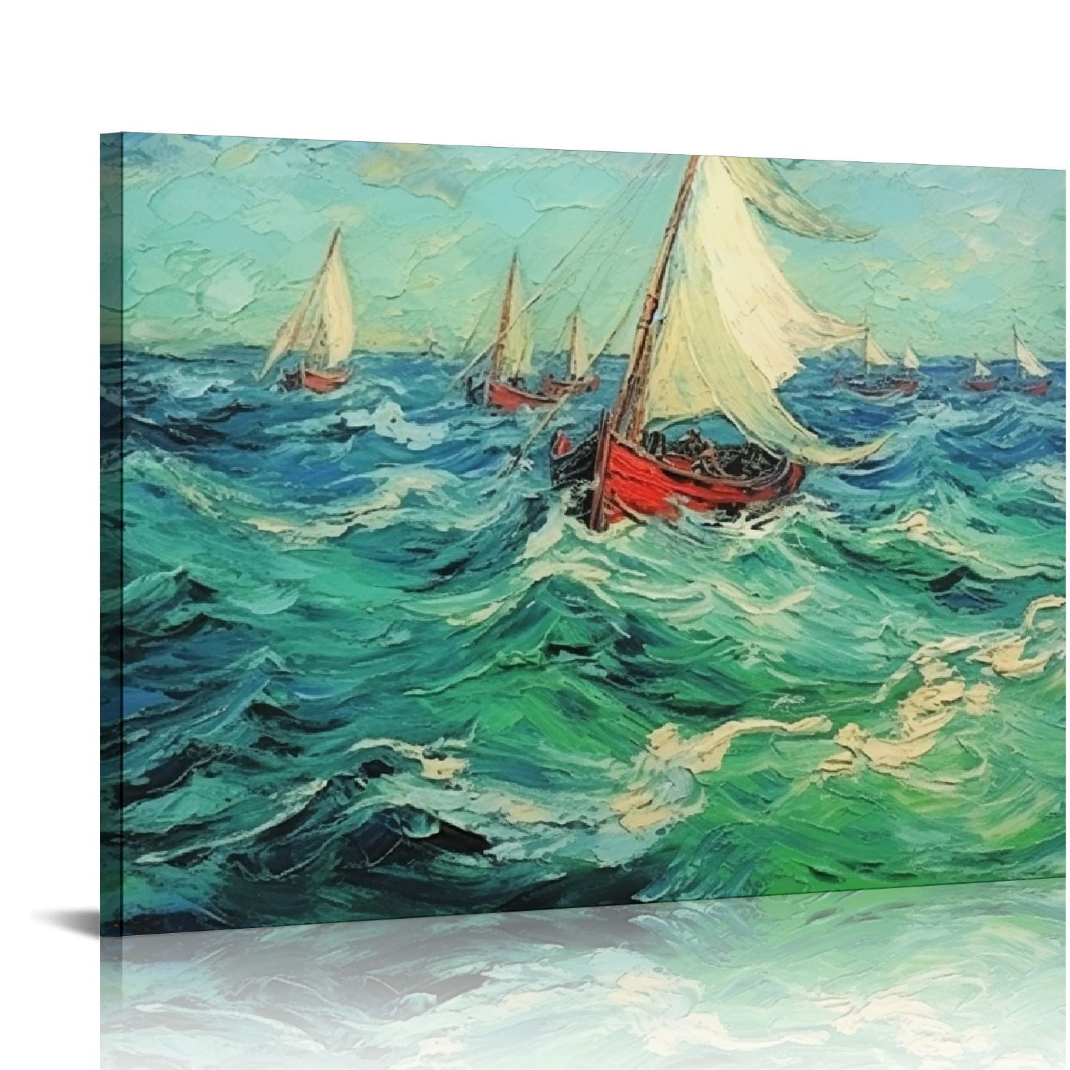 Lingy Sailing Boats Canvas Prints Wall Art of Van Gogh Famous Paintings ...
