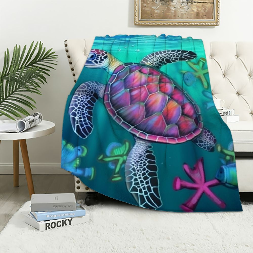 Lingy Sea Turtles Blanket for Girls, Just A Girl Who Loves Turtles ...