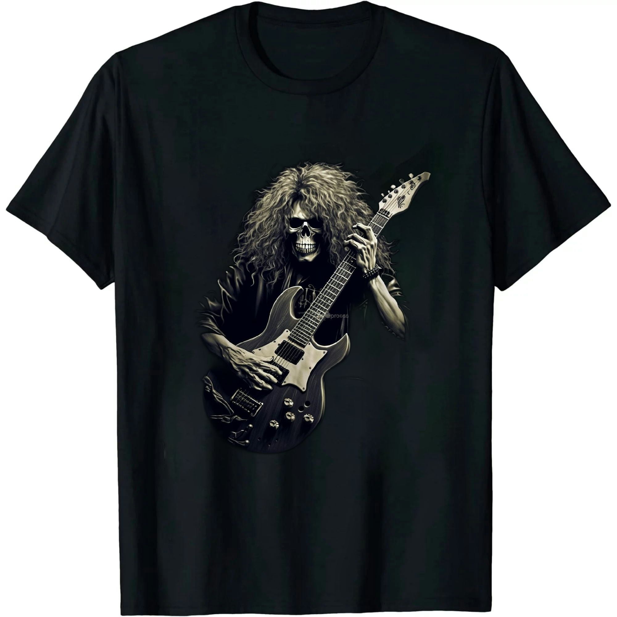 Lingy Skeleton Guitar Guy Rock And Roll Band Rock On T-Shirt Black ...