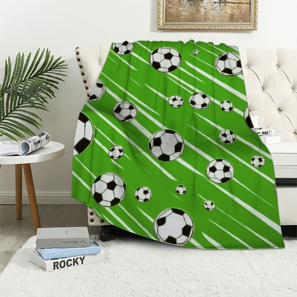 Lingy Soccer Blanket Soft Cozy Throws Blankets All Season Bed Sofa ...