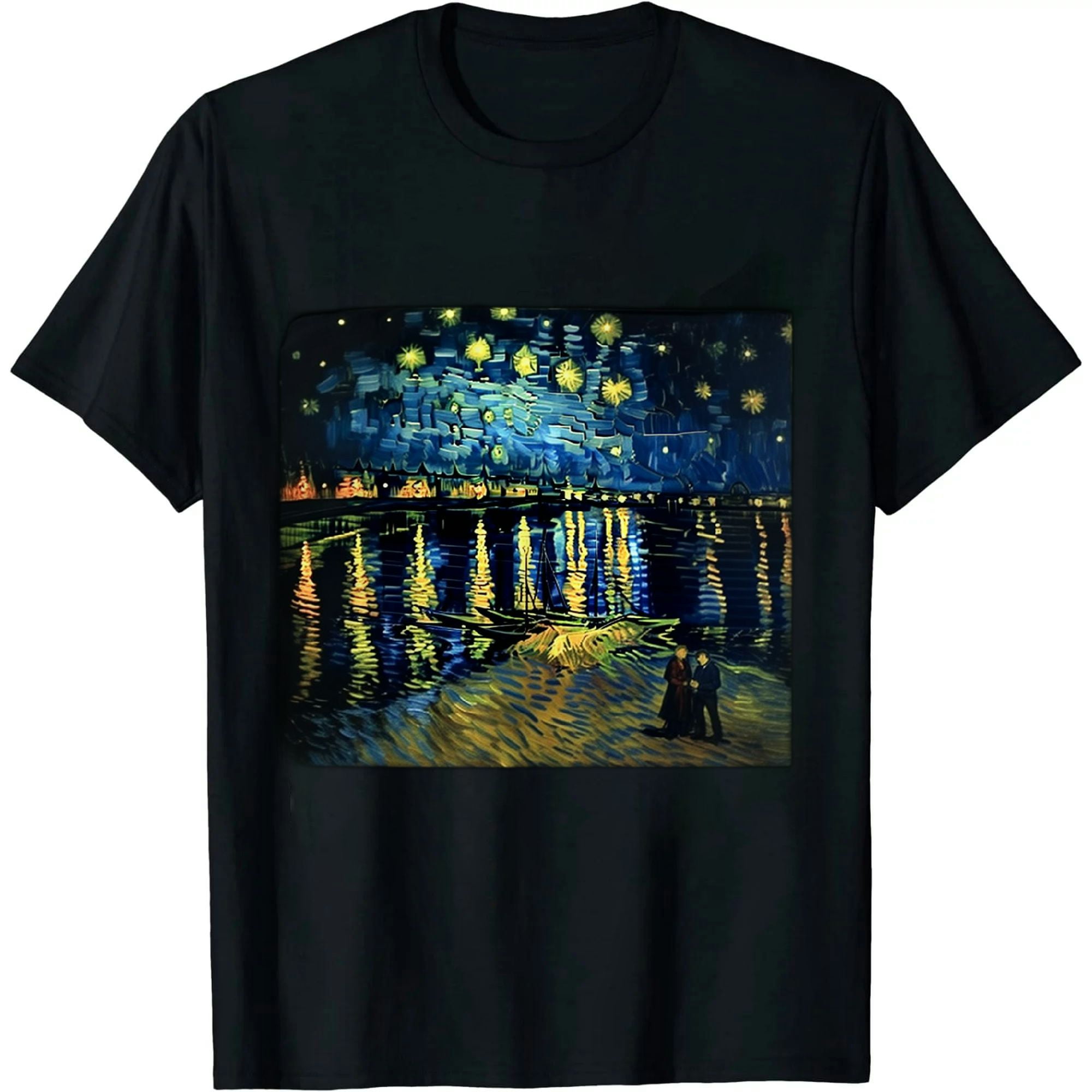 Lingy Vincent van Gogh Starry Night Over the Rhone T-Shirt Black ...