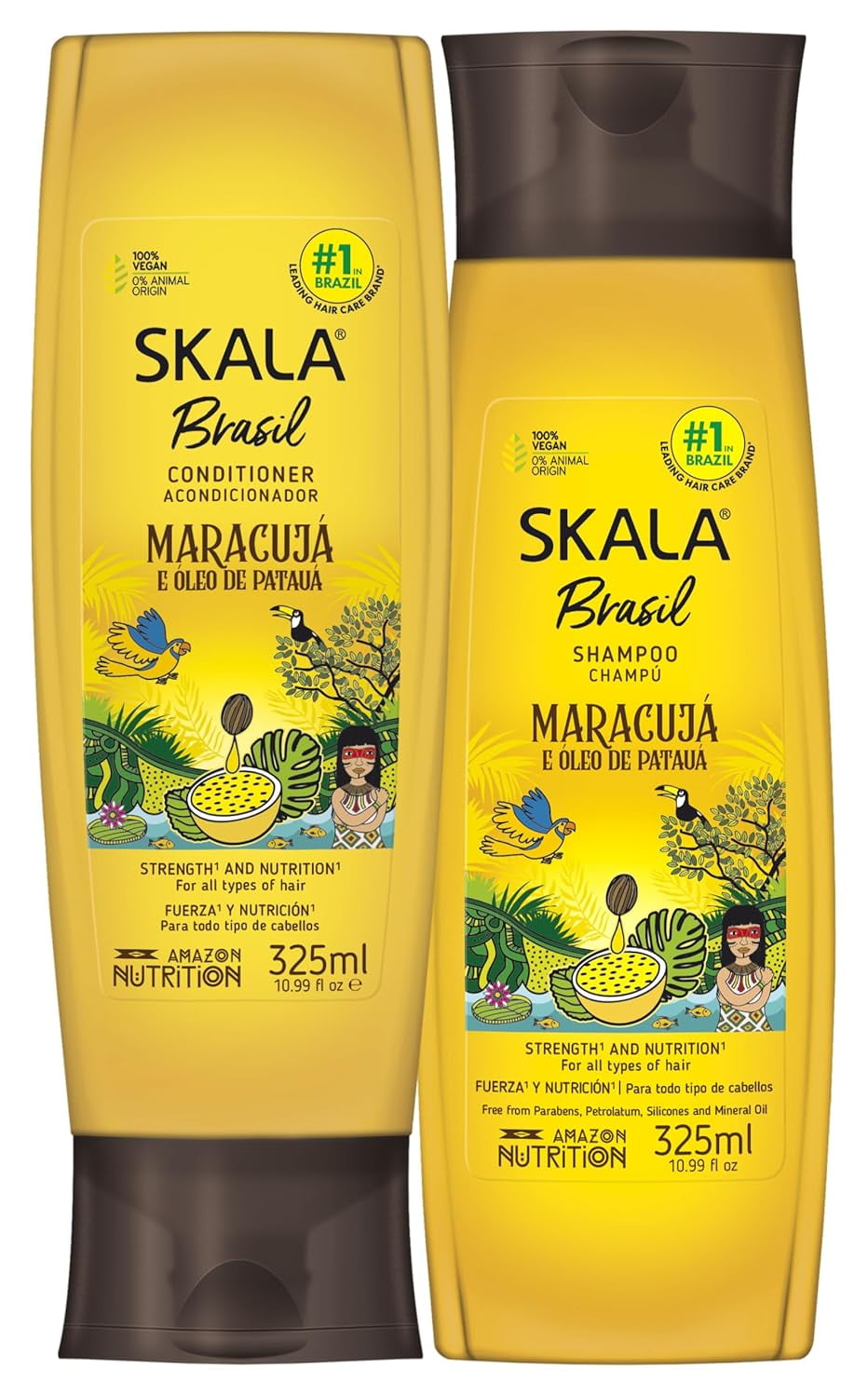 Linha Brasil Kit Maracuja e Oleo De Pataua Shampoo e Condicionador (2 x ...