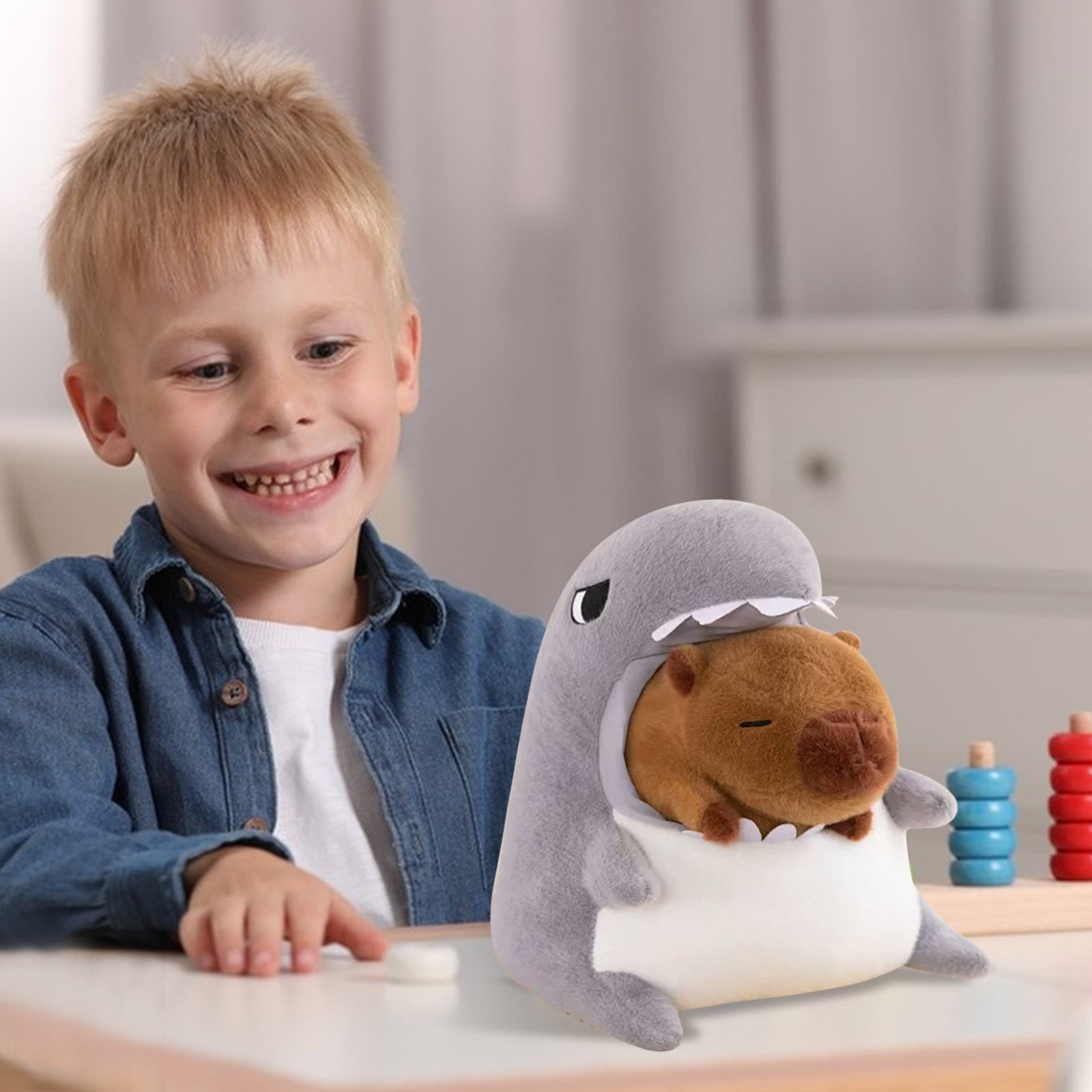 Linisme Capybara Plush Toys, 11.81" Shark Transforms Capibara Plush ...