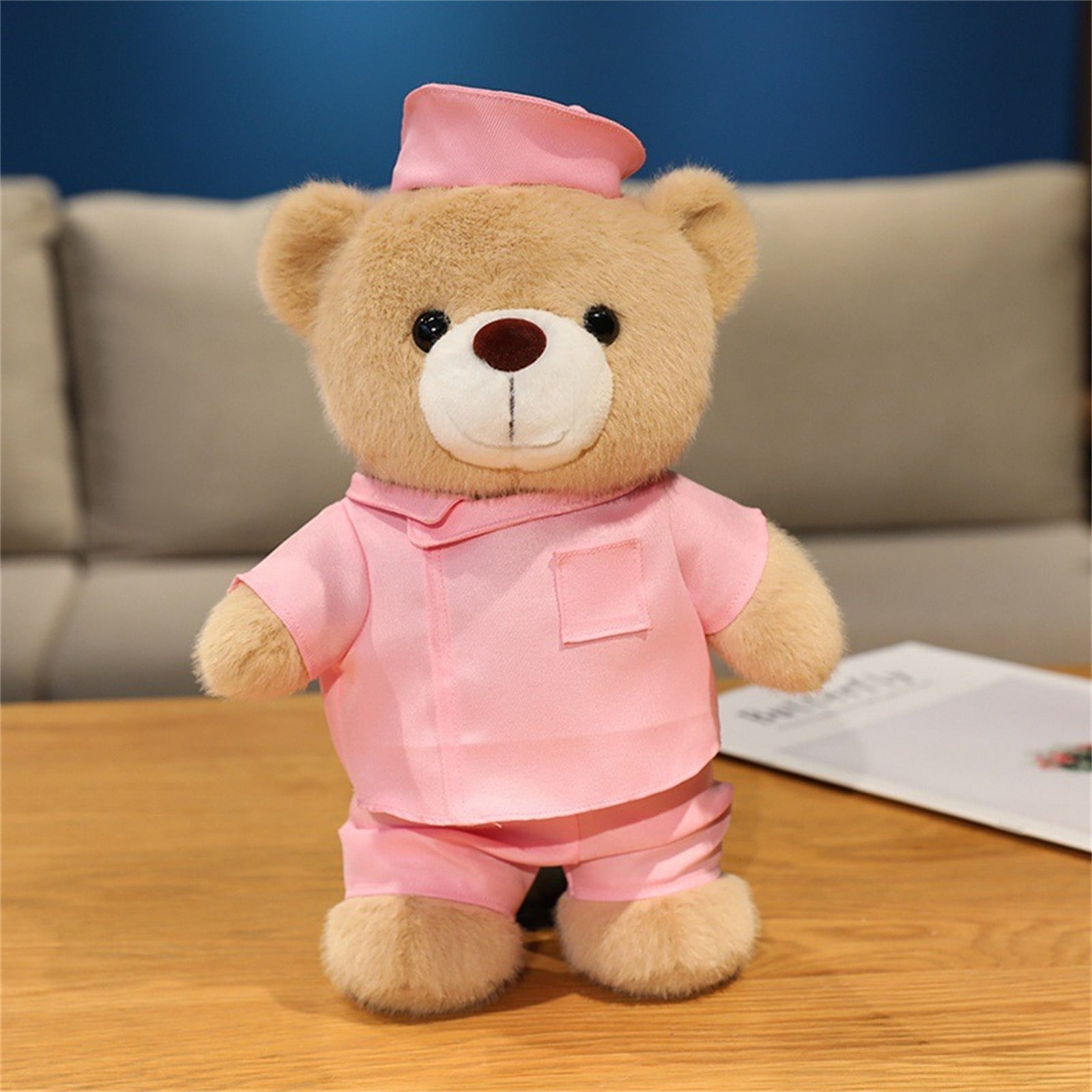 Linisme Teddy Bear Plush Toys, 11.8" Pink Nurse Uniform Teddy Bear Stuffed Animal Plushies Plush ...