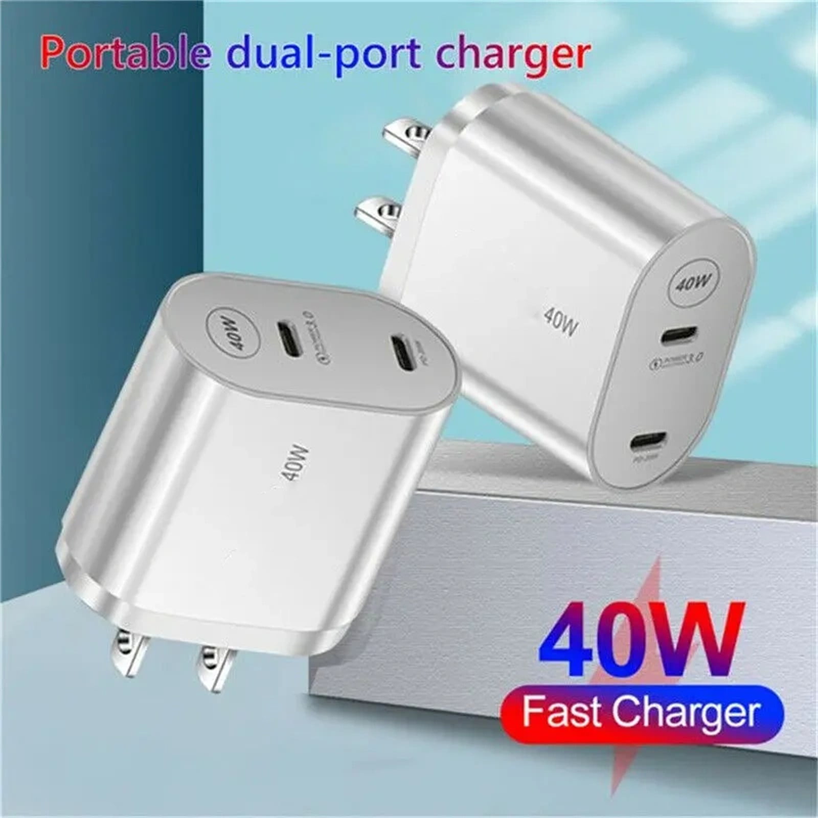 Linjieee 40w Fast Charger Block Usb Type C Wall Power Adapter Qc 30 Wall Plug Multiport Type C