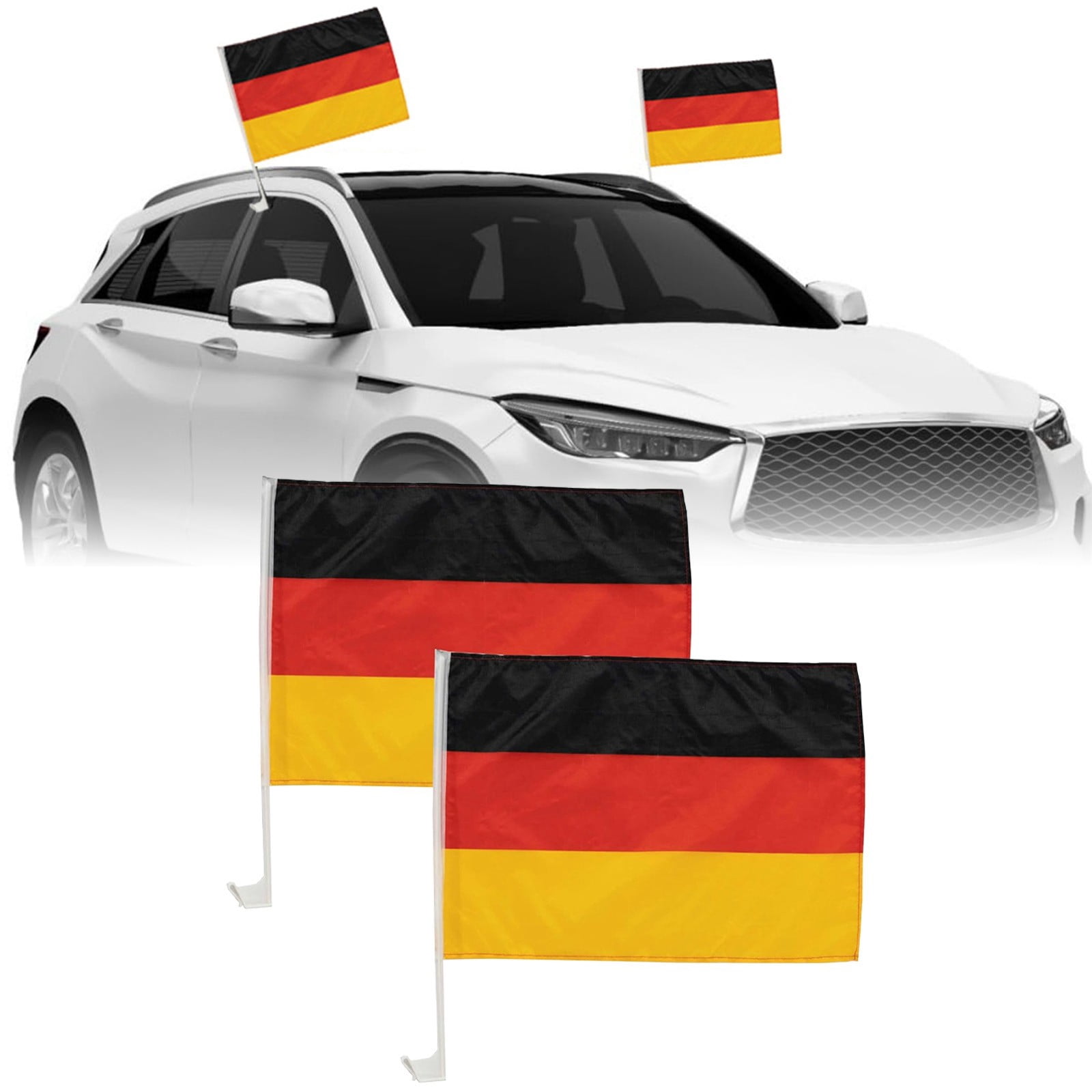 Linjieee Car Window Flag 45 X 30 Cm With 43 Cm Pole And Clip Mini Flags ...