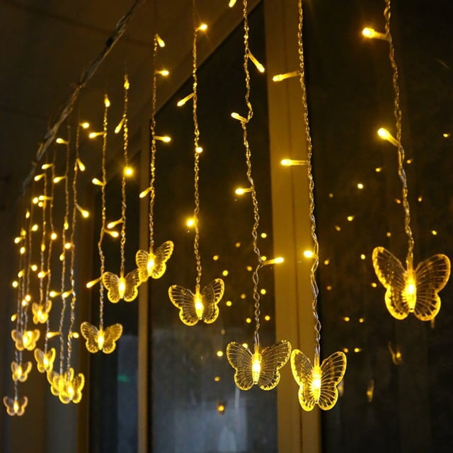Linjieee Christmas Village Light String LED Butterflys Icicle Light ...