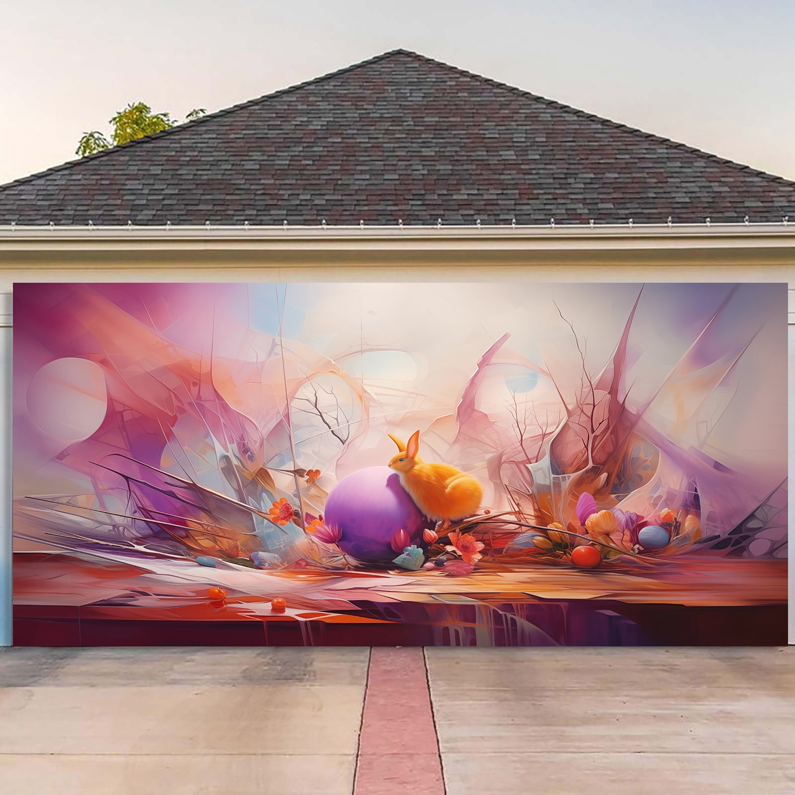 Linjieee Easter Garage Door Decoration Easter Garage Door Banner Mural ... Linjieee Easter Garage Door Decoration Easter Garage Door Banner Mural ...