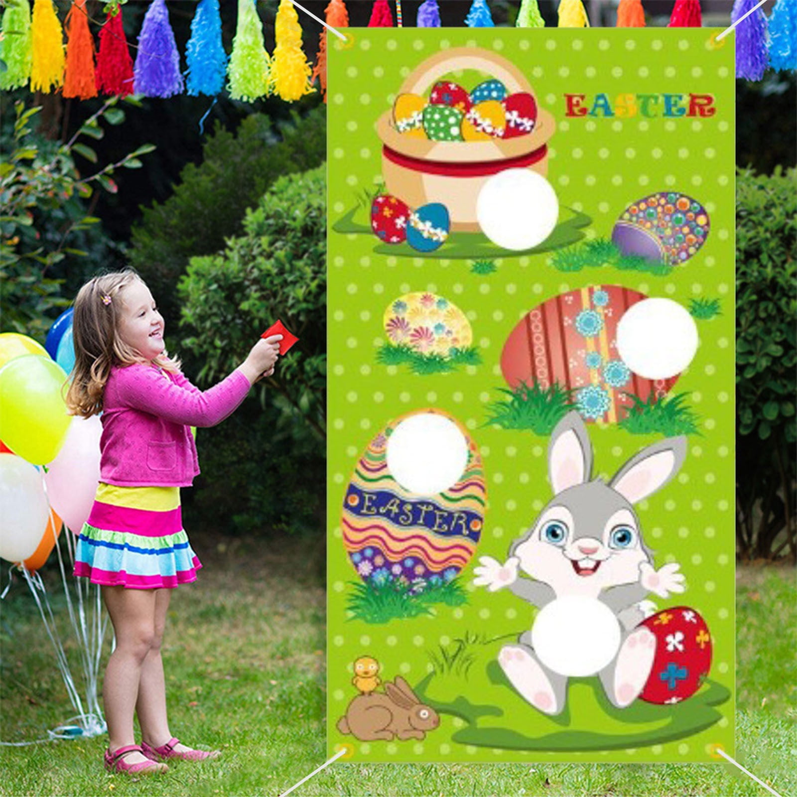 Linjieee Easter Garden Flags Cute Cartoon Eggs Bunny Pattern Party ... Linjieee Easter Garden Flags Cute Cartoon Eggs Bunny Pattern Party ...