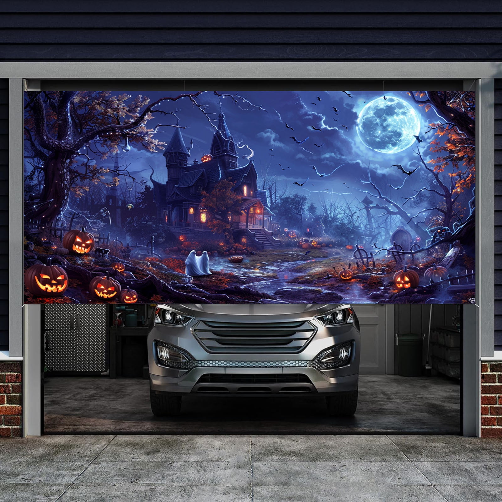 Linjieee Garage Door Banner Large Hanging Door Cover Garage Banner ...
