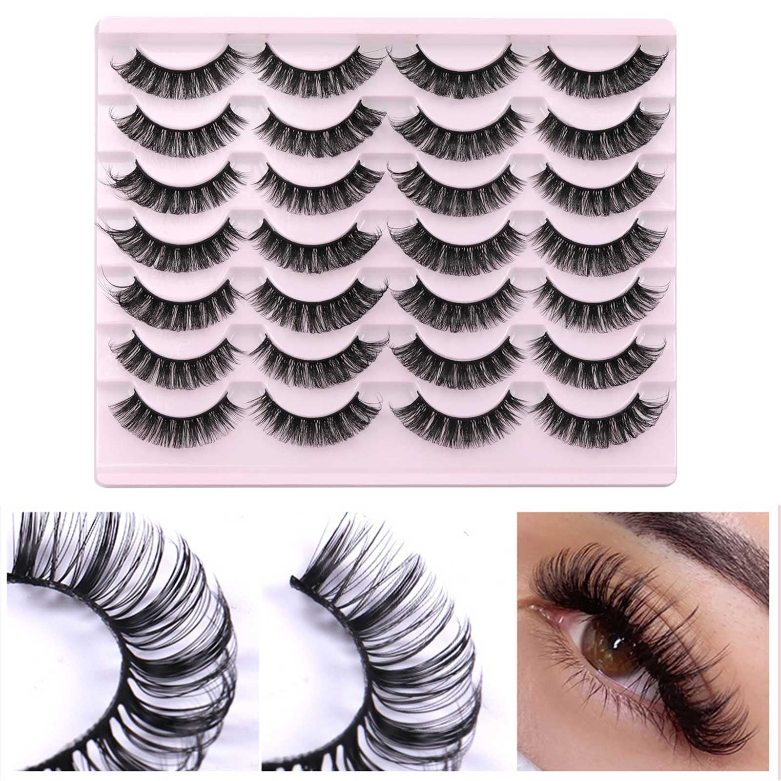 Linjieee HMPEAIIY False Eyelashes Strip Lashes Eyelashes Extension D ...