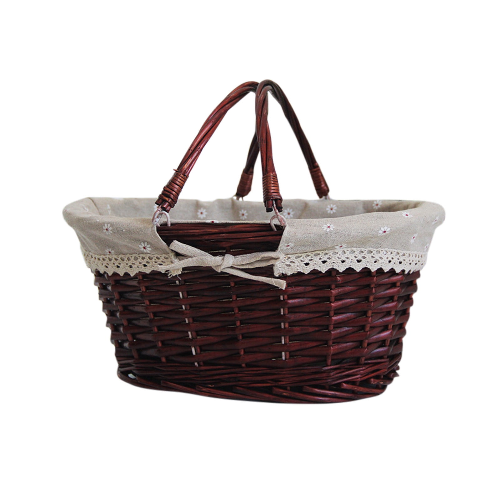 Linjieee Rattan Wicker Hand Shopping Woven Wicker Wicker Fruit Picnic ...