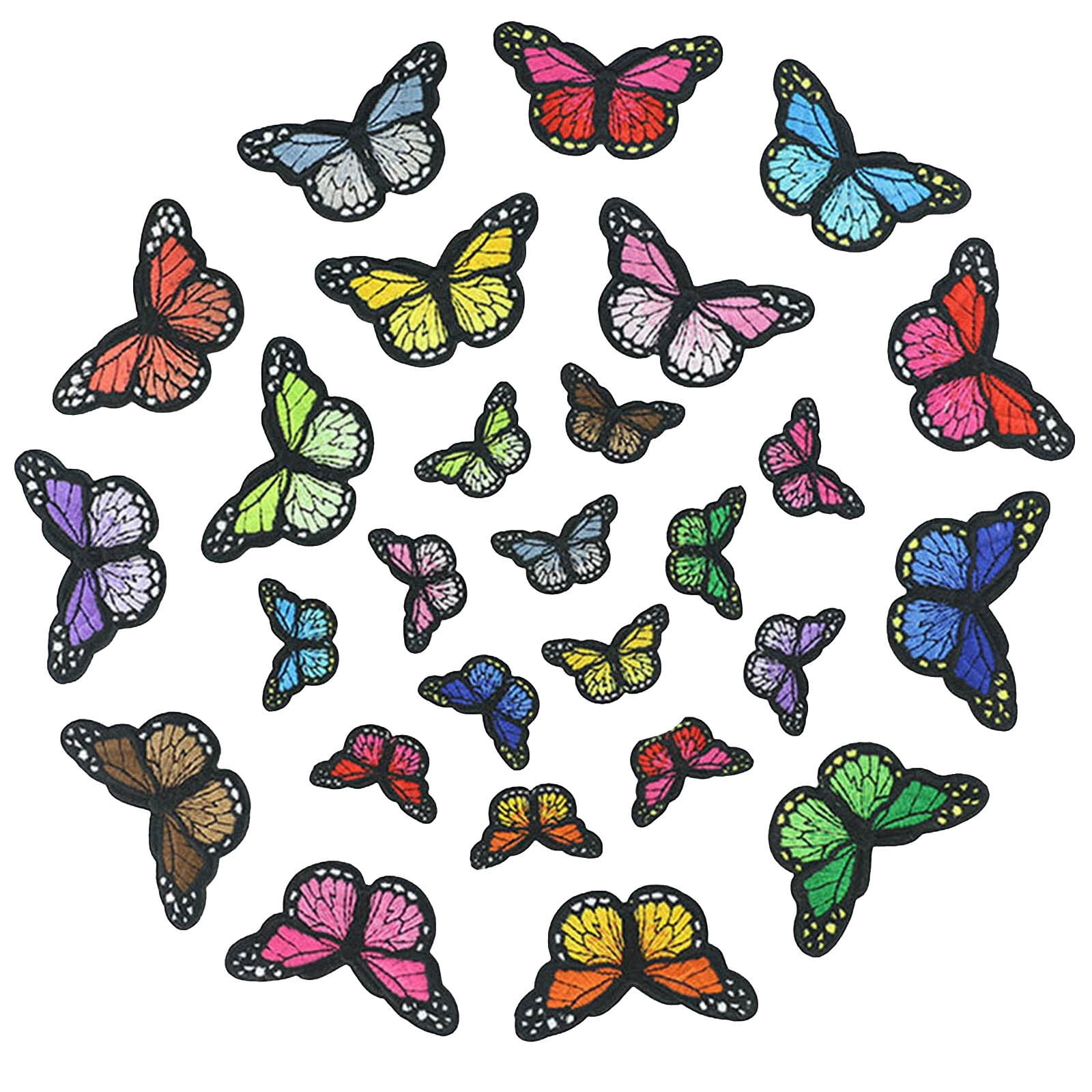 Linjieee Skater Sticker 27 PCS Butterfly Embroidery Sewing Butterfly ...