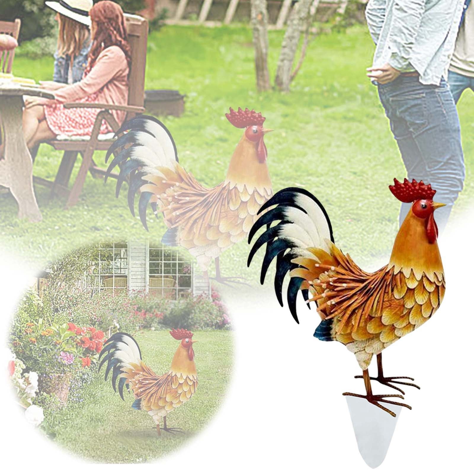 Linjieee Wooden Garden 5ft Rooster Garden Statue And Sculpture Outdoor ...