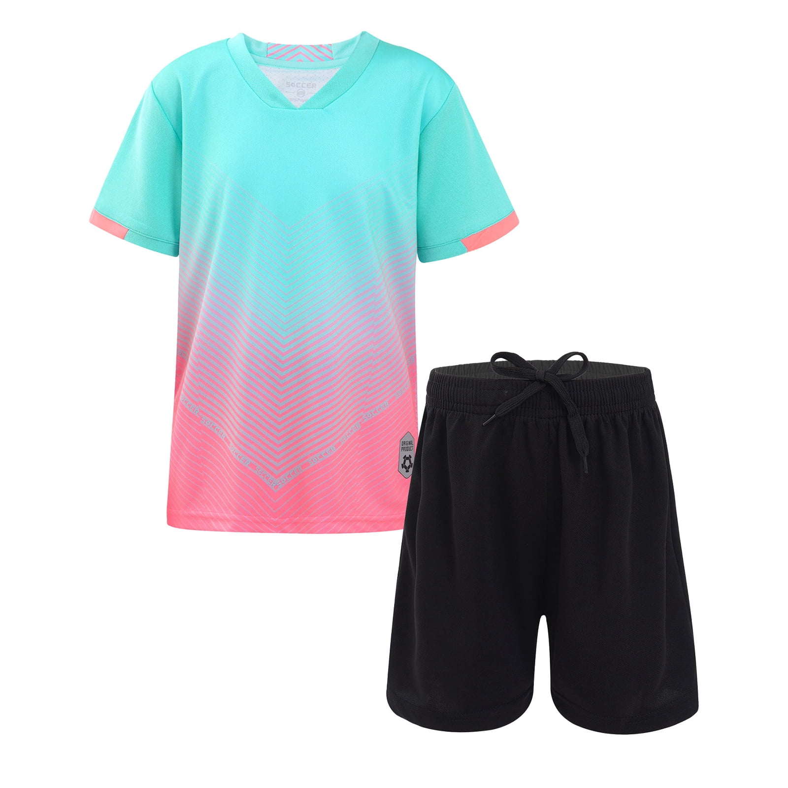 Linjinx Kids Football Kit Football Uniform Jerseys Soccer T-shirt and ...