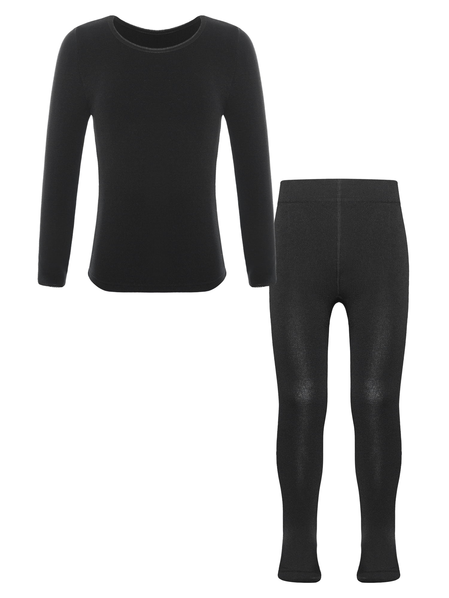 Linjinx Kids Girls Thermal Underwear Set Nude Fleece Base Layers Set ...