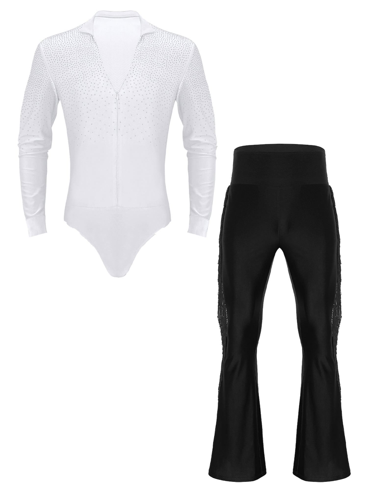 Linjinx Mens Ballroom Latin Tango Rumba Dance Outfits Long Sleeve ...