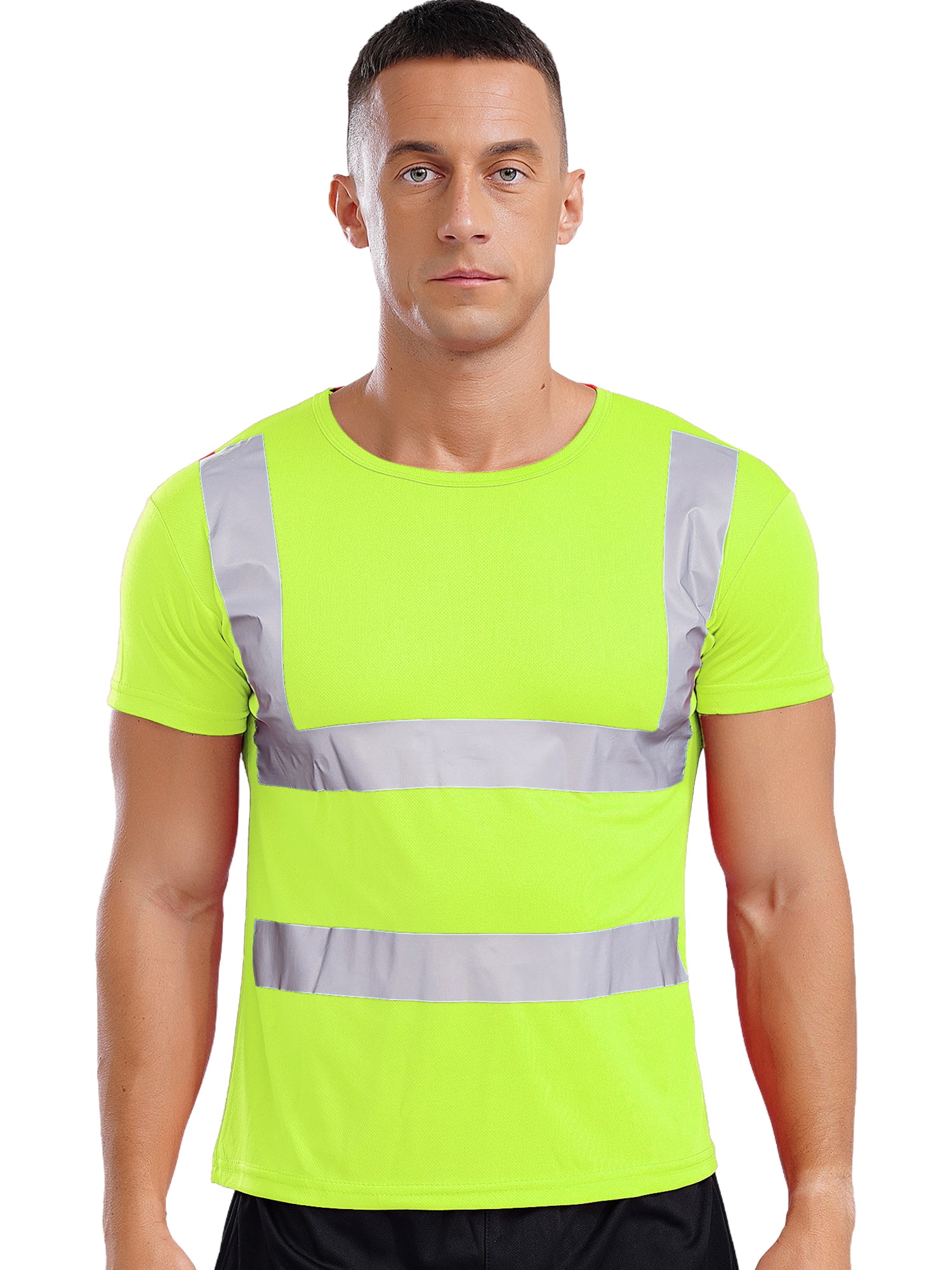 Linjinx Mens High Visibility Reflective Safety Construction Work T ...