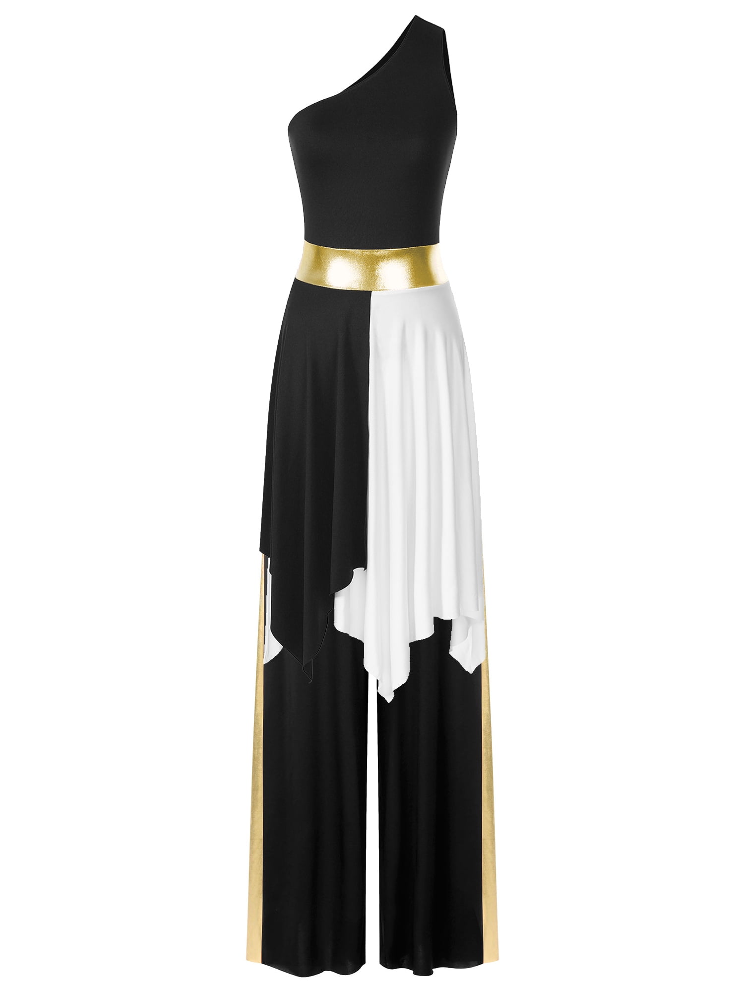 Linjinx Women Praise Dance Outfit One Shoulder Liturgical Worship ...